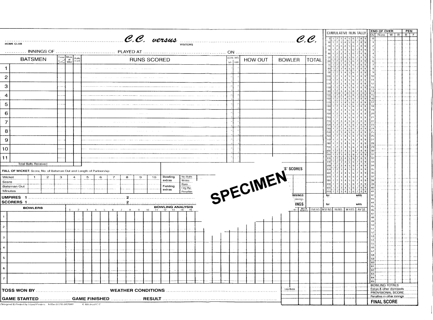 Acumen Books for Cricket Scorers